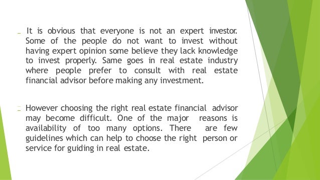 Robert Shumake - Tips For Choosing A Real Estate Advisor