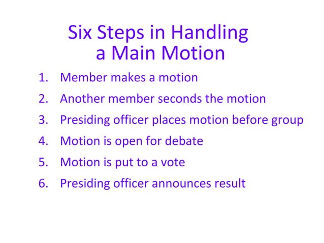 Roberts rules of order | PPT | Law
