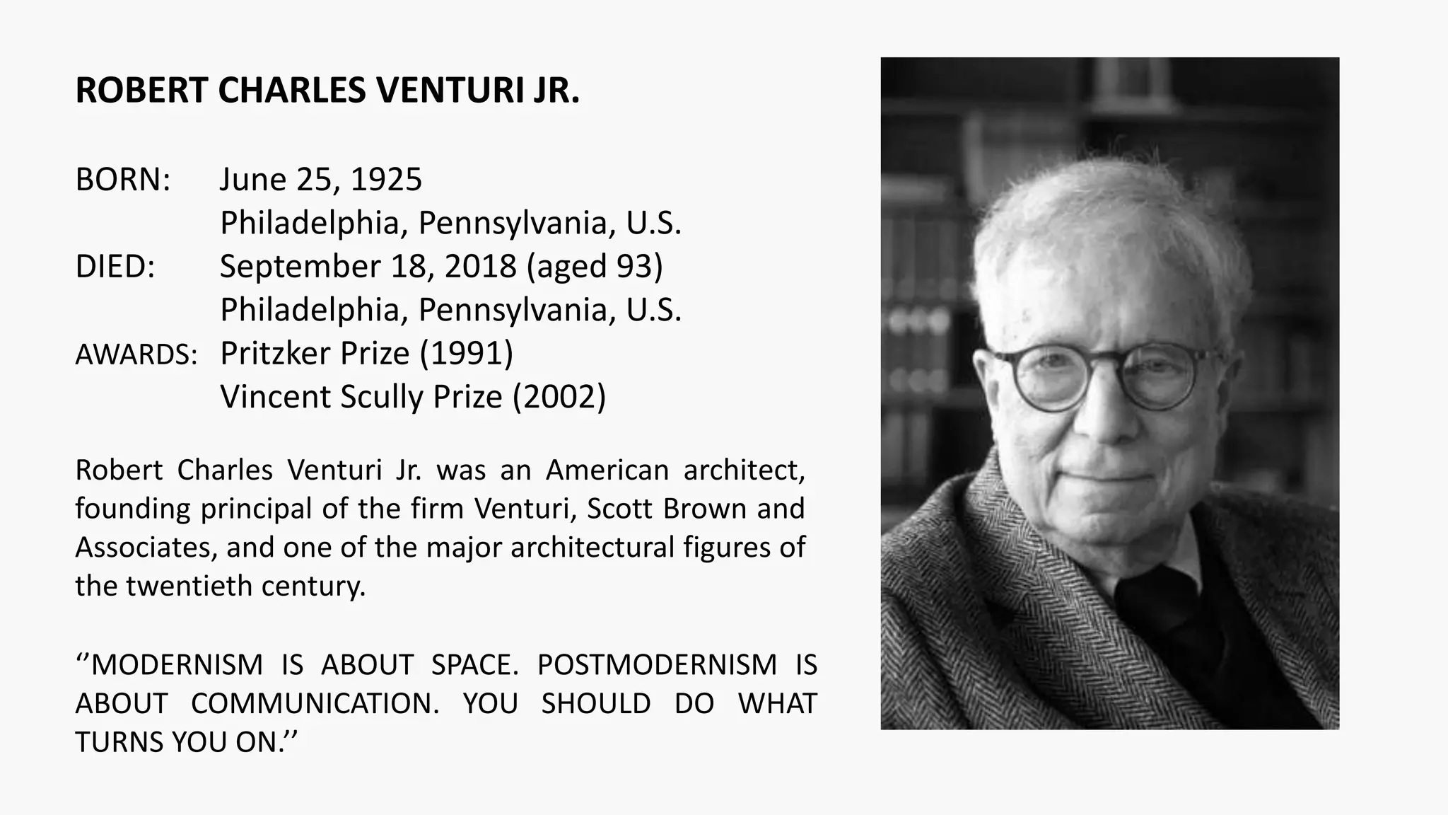 Learning from the maestro- Case study of ROBERT VENTURI projects | PPTX