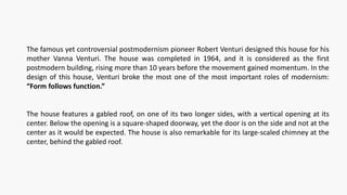 Learning from the maestro- Case study of ROBERT VENTURI projects | PPTX