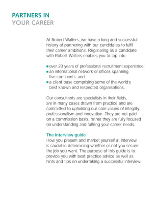 Robert Walters Interview Guide | PDF