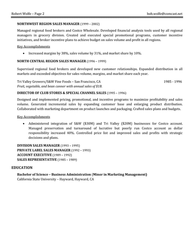 Robert Wolfe Resume | PDF