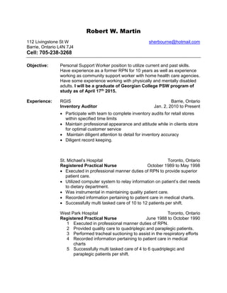 Robert w's health care support resume.rtf -----updated health care ...