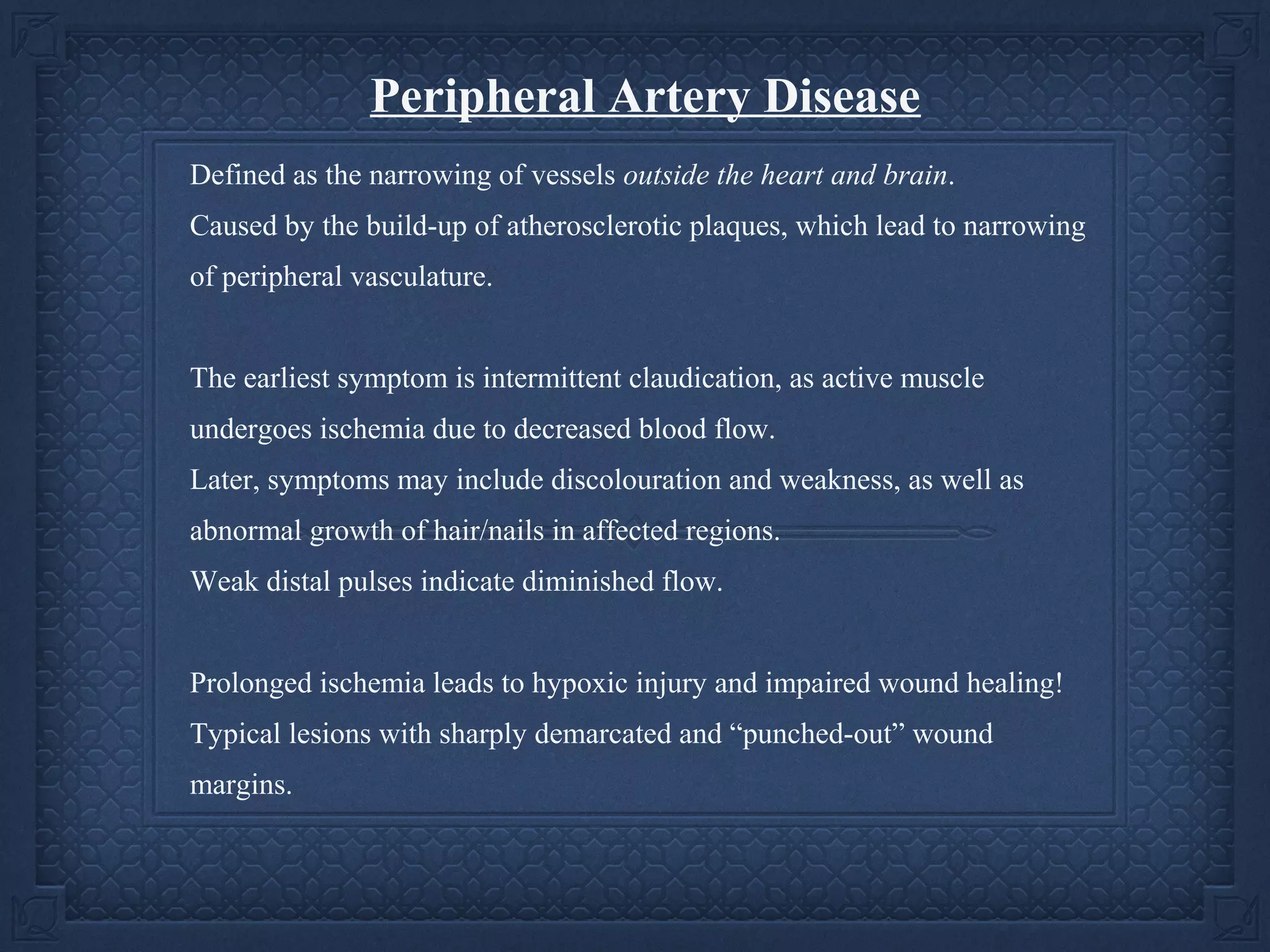 Peripheral Artery Disease - Case Presentation | PPT