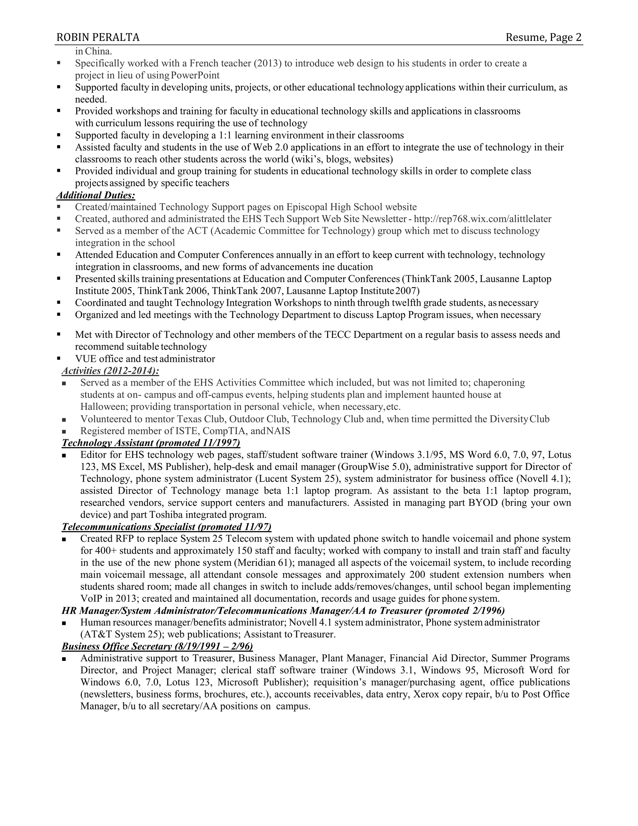 Robin Peralta Full CV | PDF