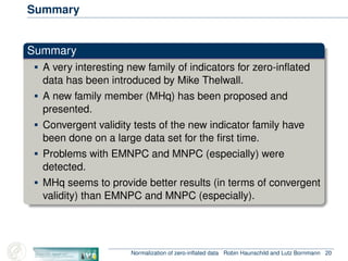 Normalization of zero-inflated data | PPT