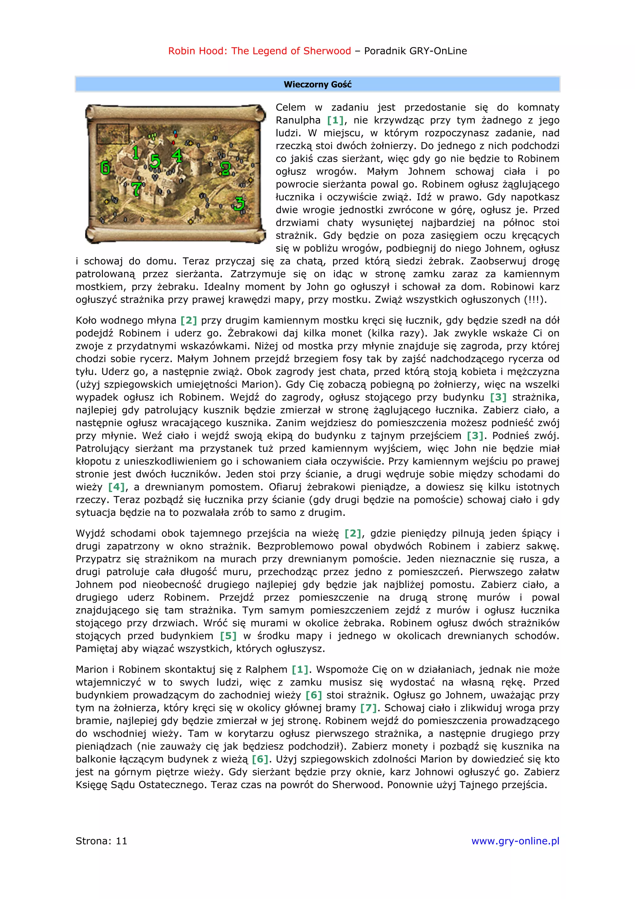 Robin hood legend of sherwood - poradnik gry-on line | PDF