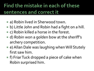 Robin hood written test prep. | PPTX