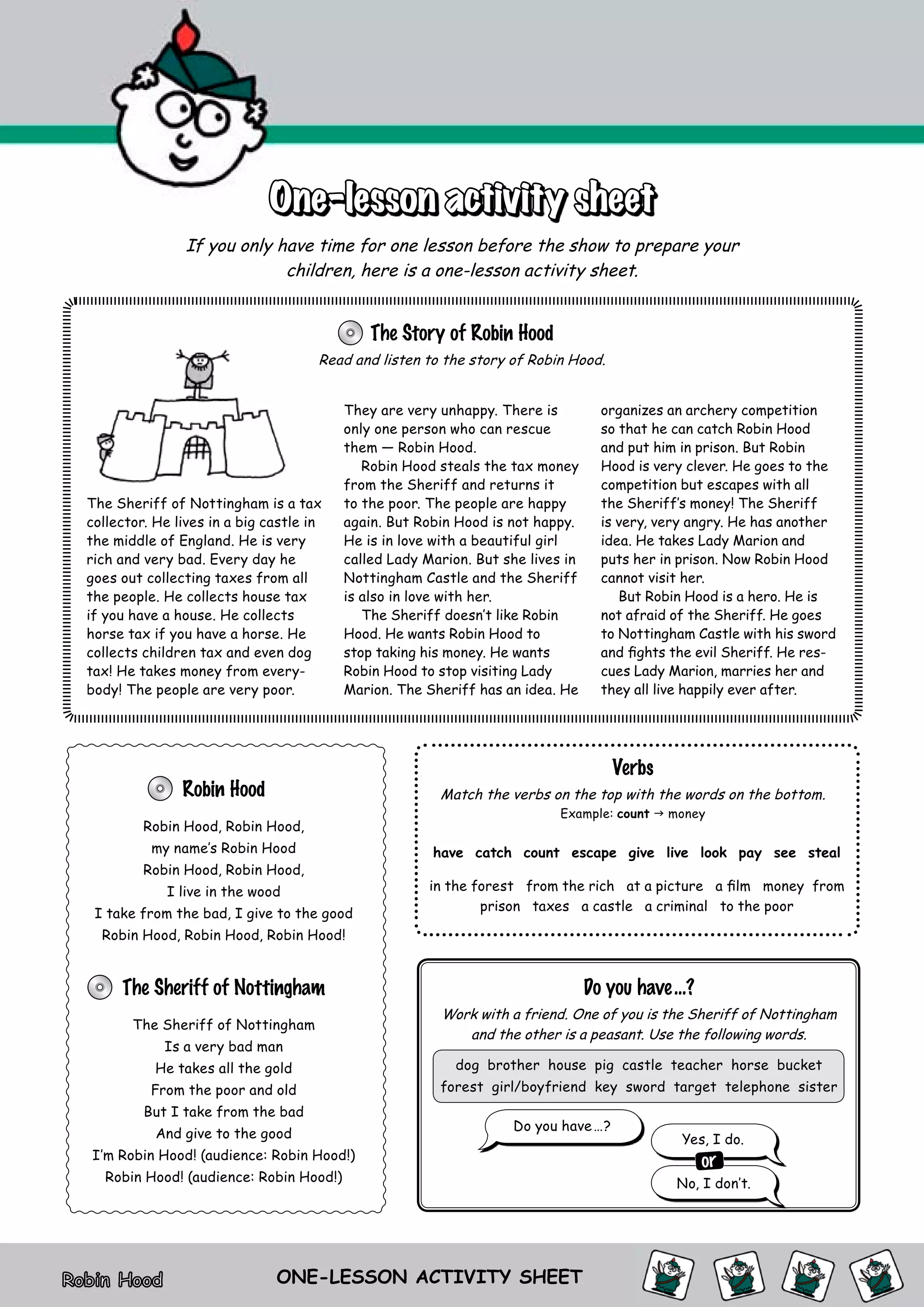 Robin Hood -Activities | PDF
