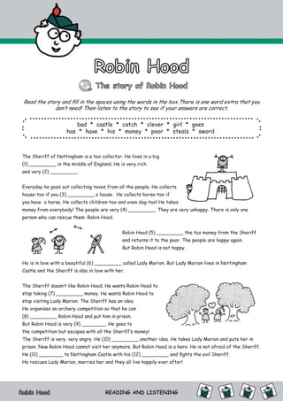 Robin Hood -Activities | PDF