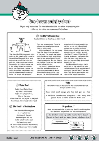 Robin Hood -Activities | PDF