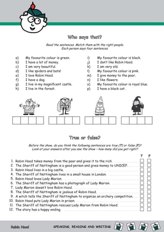 Robin Hood -Activities | PDF