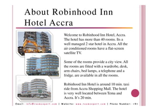 About Robinhood Inn Hotel, Accra (Ghana) - RoomsXpert.com