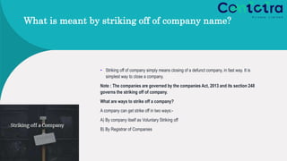 Companies Strike Off Rules, Procedure, Availability | PPT