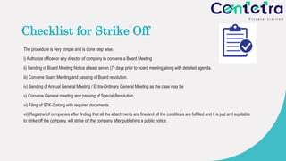 Companies Strike Off Rules, Procedure, Availability | PPT
