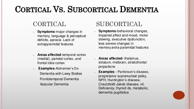 Subcortical Dementia Stages : Dementia stages: What they mean and how ...