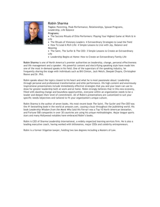Robin sharma | PDF