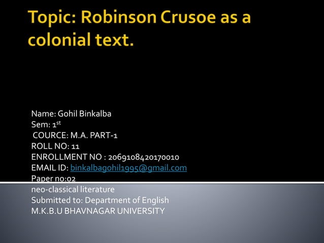 Robinson crusoe | PPTX