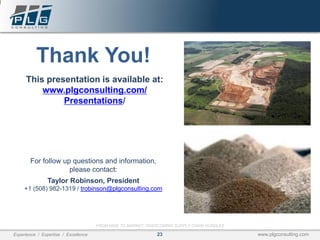 PLG presents, "From Mine To Market: Overcoming Supply Chain Hurdles" at ...
