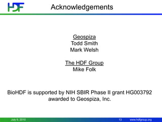 Robinson bosc2010 bio_hdf | PPTX | Databases | Computer Software and ...