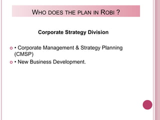 Robi planning (The management functions of Robi Axiata ltd.) | PPTX