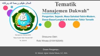 TUGAS-2 TAFSIR TEMATIK OLEH Robi Winata. SM IV MD-B FDK UINSU 2019/2020 ...