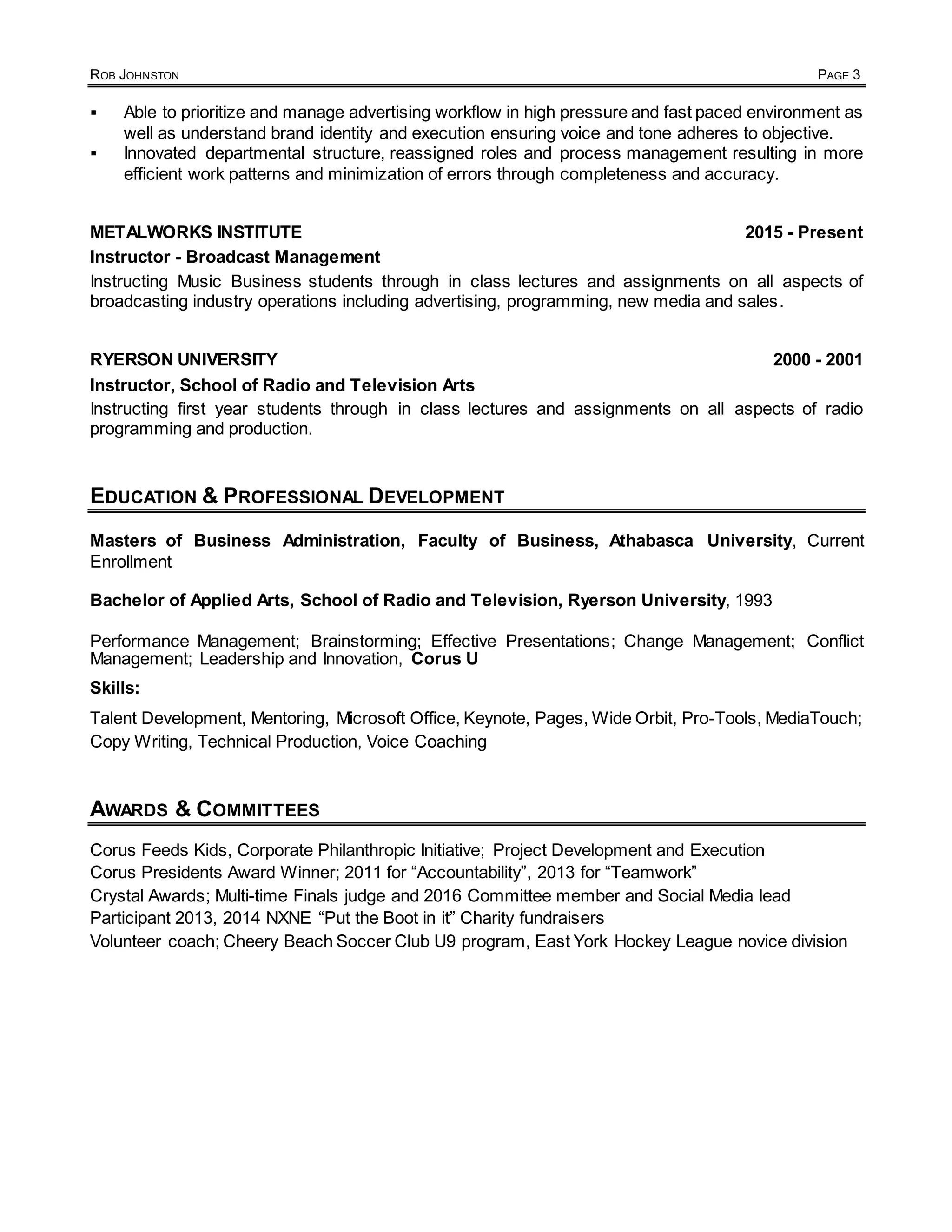 Rob Johnston creative strategist | DOCX | Advertising Industry | Industries