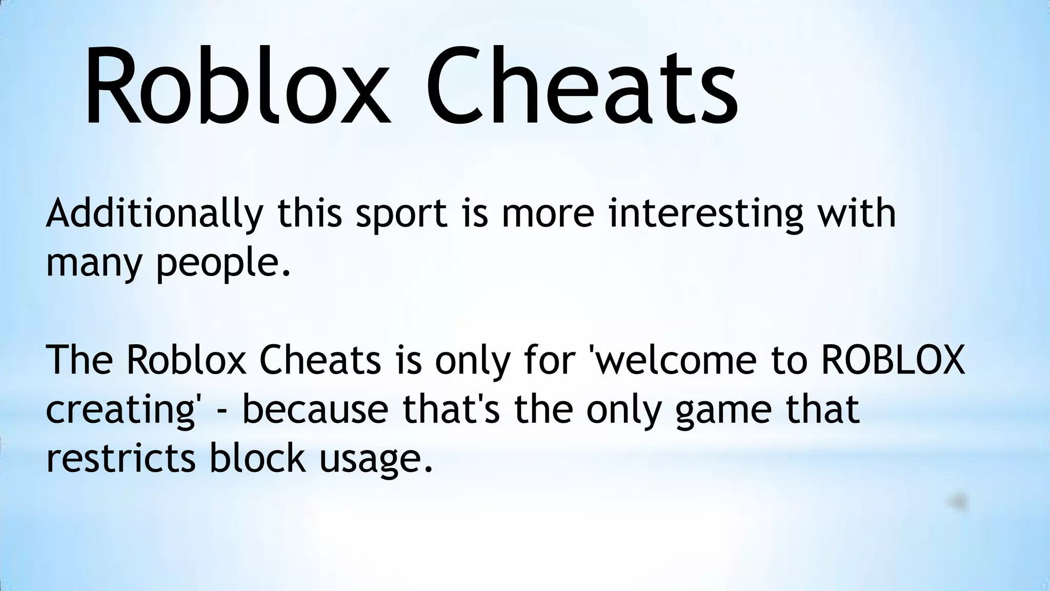 Roblox cheats | PPT