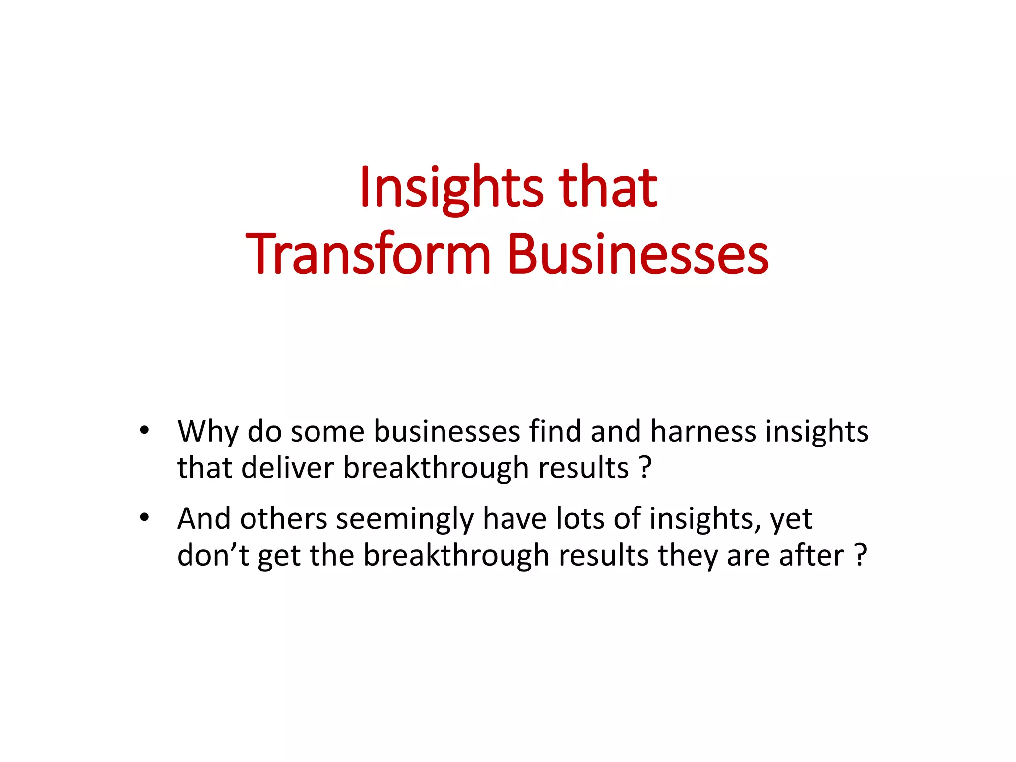 How to Find the ONE Consumer Insight to Transform Your Brand | PPT