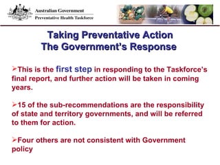 Overview of The National Preventative Health Strategy - Prof. Rob ...