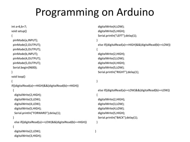 Line Following Robot Using Arduino Uno Pptx Programming Languages