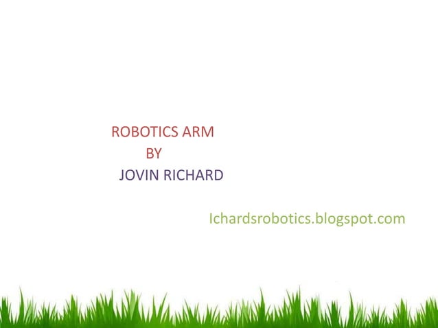 Robotic Arm using flex sensor and servo motor | PPTX