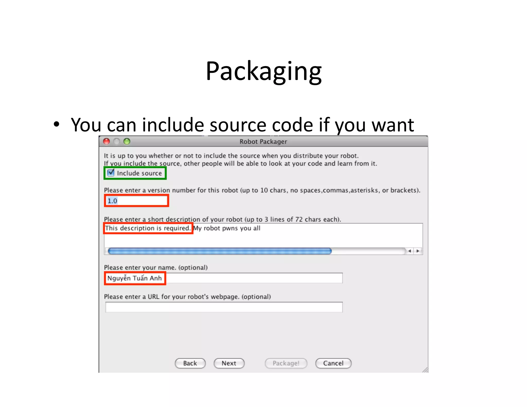Robocode packaging & submission | PPT