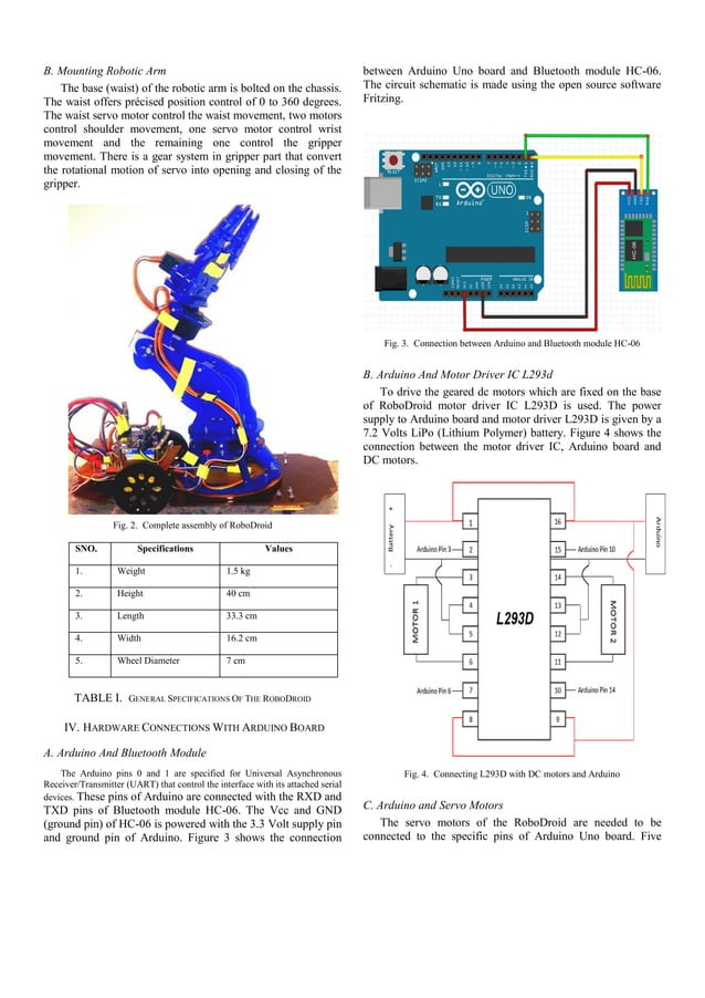 MOBILE CONTROLLED ROBOTIC ARM USING ARDUINO AND HC-06 | PDF