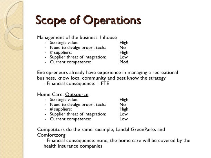 Scope of Operations
