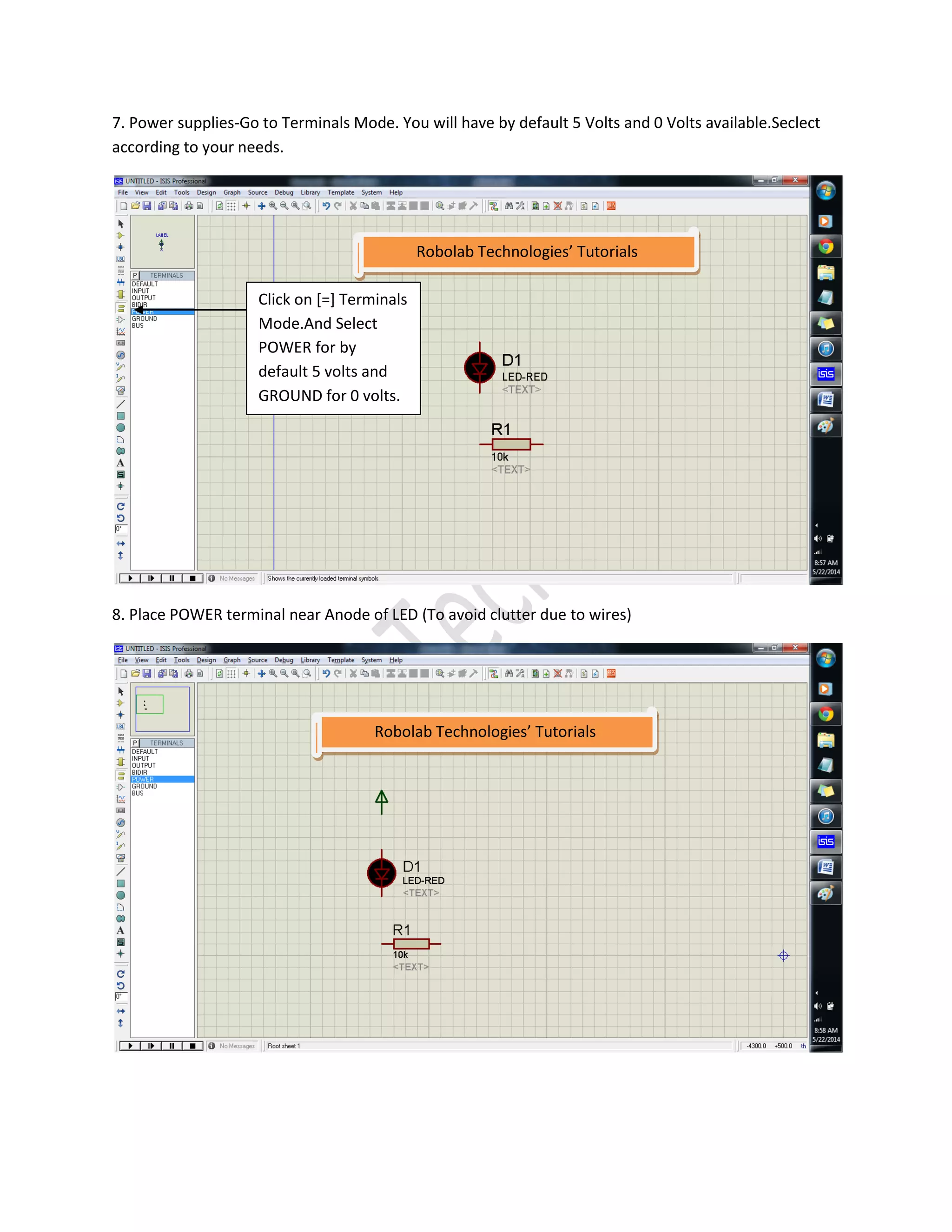 Robolab technologies' tutorial on led glowing- Proteus Simulation | PDF