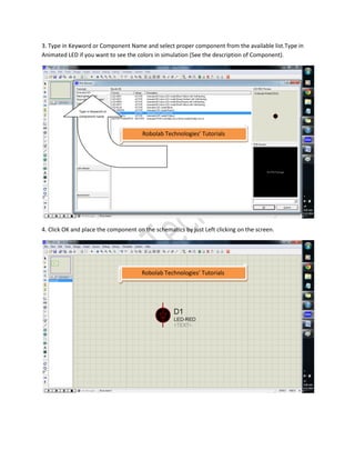 Robolab technologies' tutorial on led glowing- Proteus Simulation | PDF