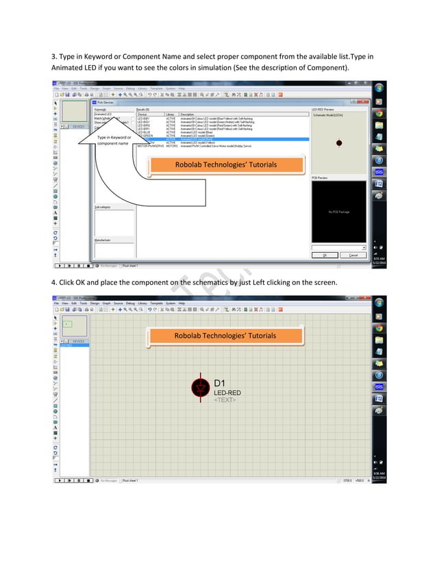 Robolab technologies' tutorial on led glowing- Proteus Simulation | PDF
