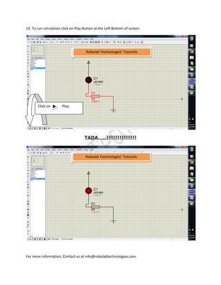 Robolab technologies' tutorial on led glowing- Proteus Simulation | PDF