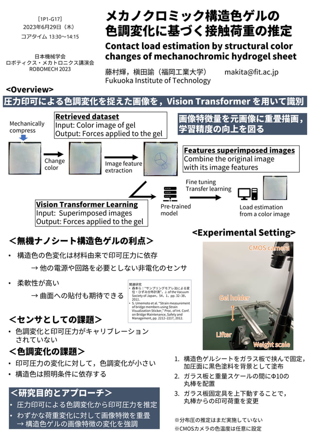 メカノクロミック構造色ゲルの色調変化に基づく接触荷重の推定-Contact_load_estimation_by_structural_color_changes_of ...