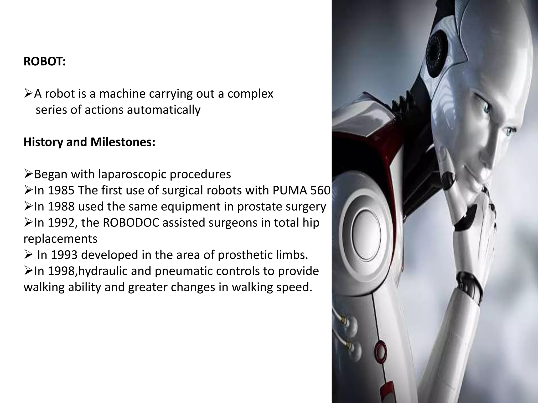 Role OF Robots In Medical Field | PPTX