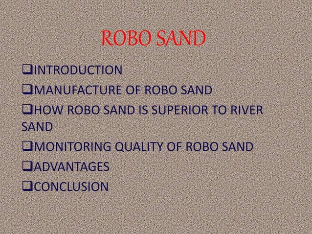 Robo sand | PPT