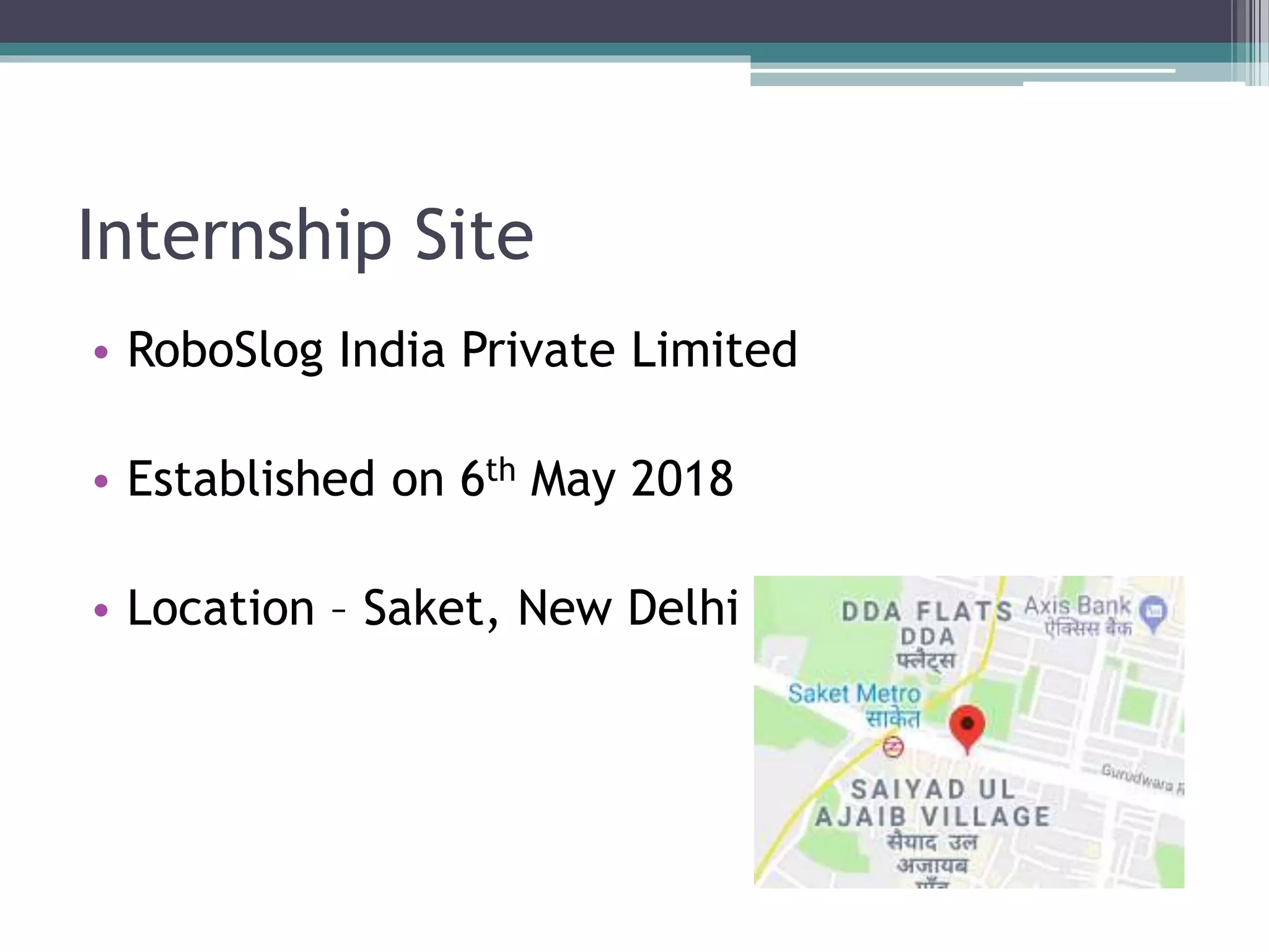 Summer Internship Presentation on Robotics & IoT. | PPTX