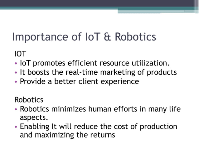 Summer Internship Presentation on Robotics & IoT. | PPTX