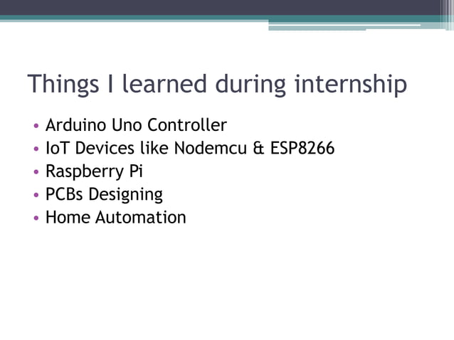 Summer Internship Presentation on Robotics & IoT. | PPTX