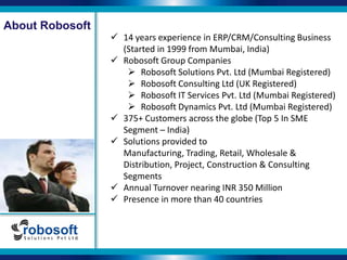Robosoft solution pvt ltd erp | PPTX
