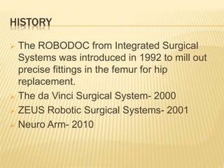 Robotic Surgery | PPTX | Surgery | Medical Health