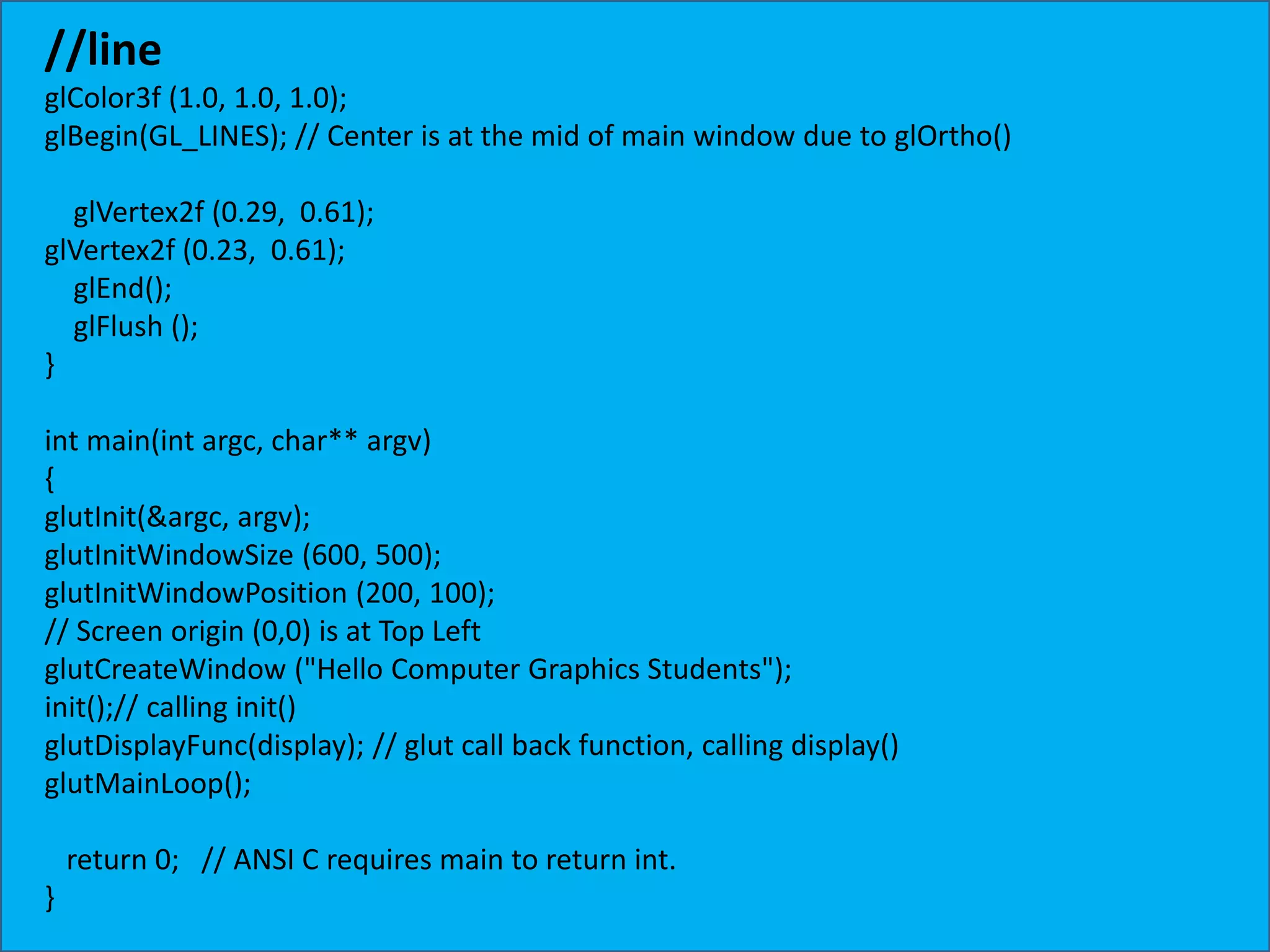 Robot In Opengl Using Line Function Ppt 