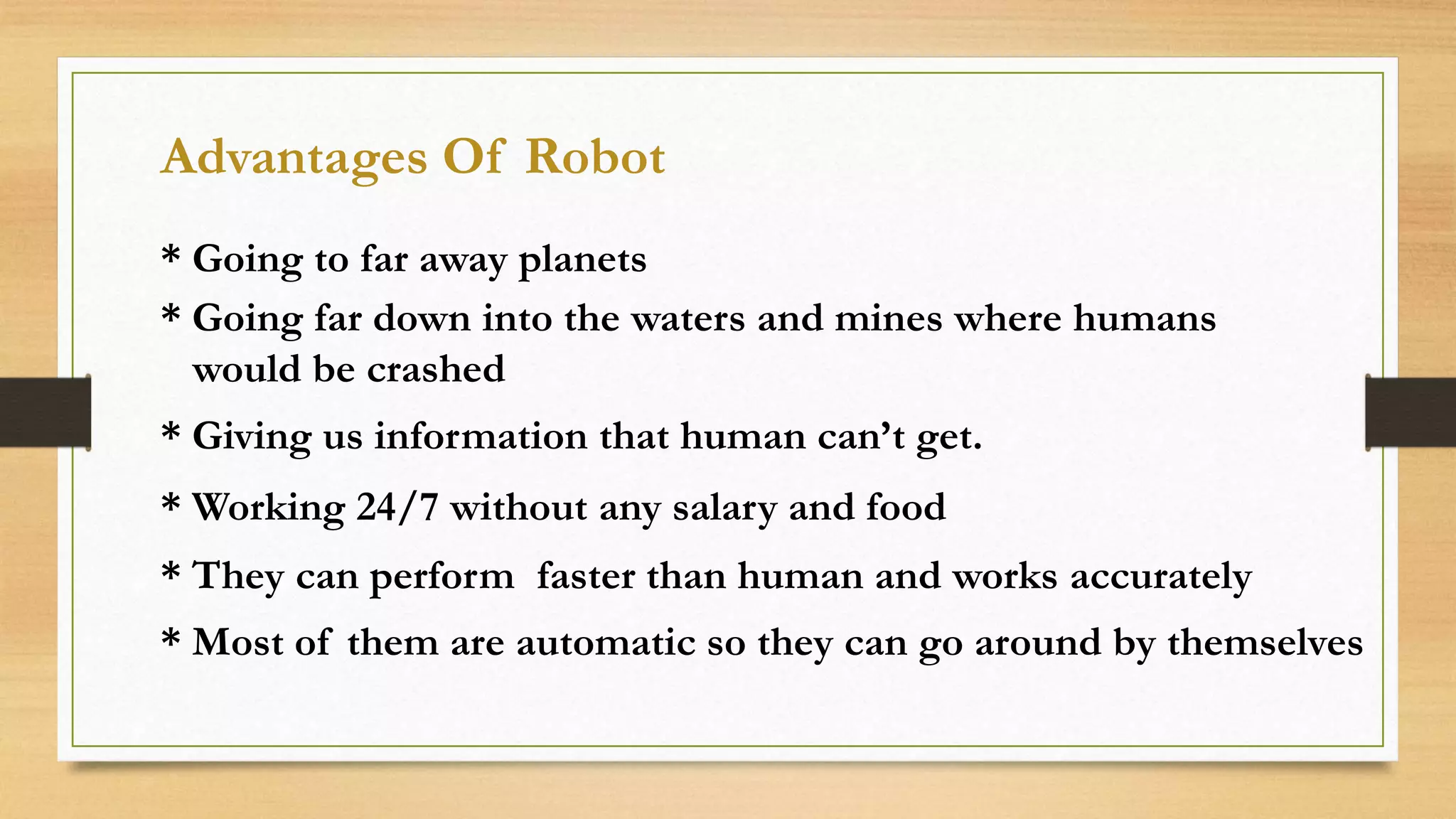 Robotics Knowledge, About robotics. | PPT
