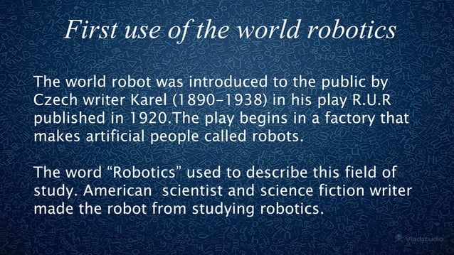 Robotics Knowledge, About robotics. | PPT